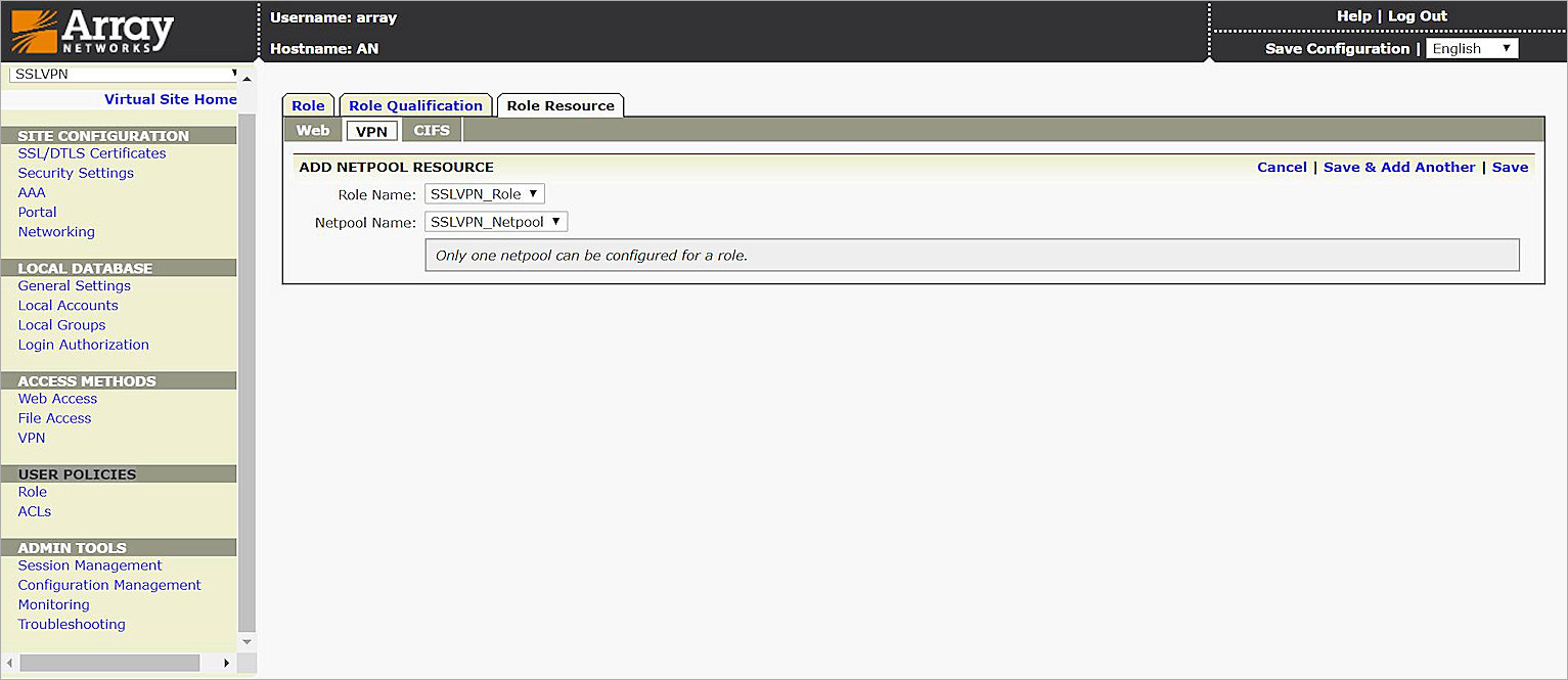 Array Networks SSL VPN Integration with AuthPoint