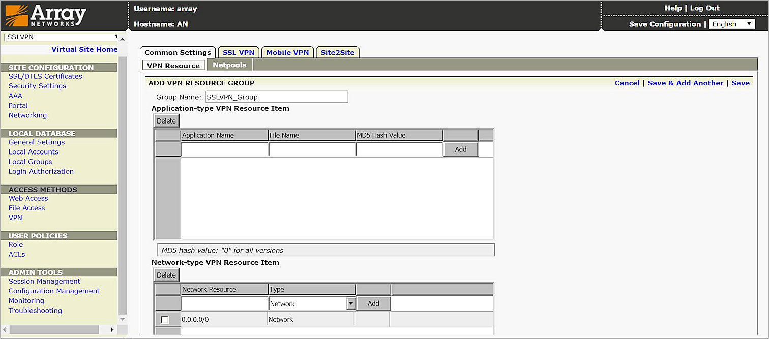 Array Networks SSL VPN Integration with AuthPoint