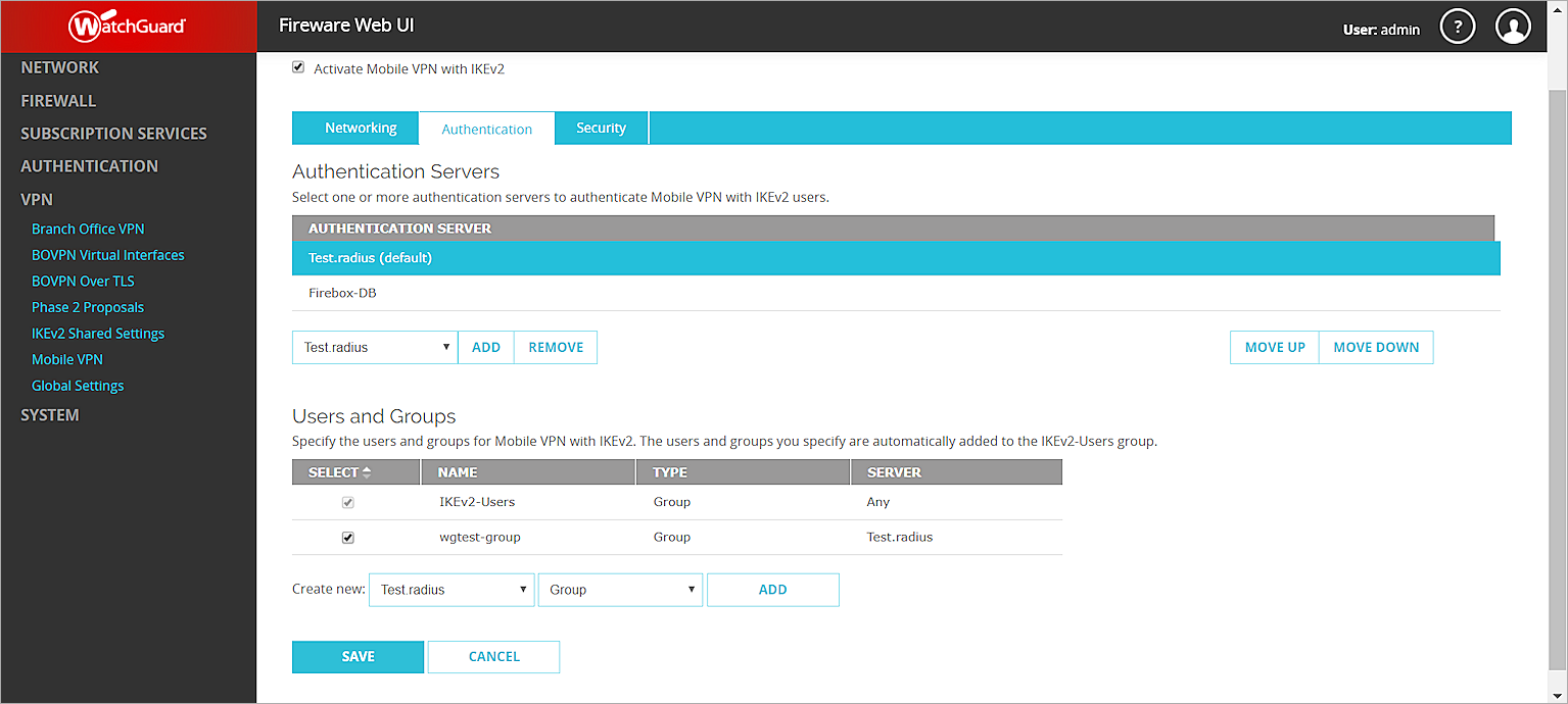 Firebox Mobile VPN with IKEv2 Integration with AuthPoint for Active ...