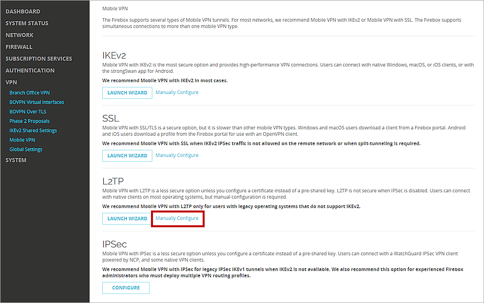 Firebox Mobile VPN with L2TP Integration with AuthPoint