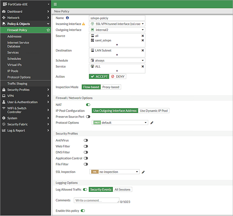 Fortinet FortiGate SSL VPN Integration with AuthPoint