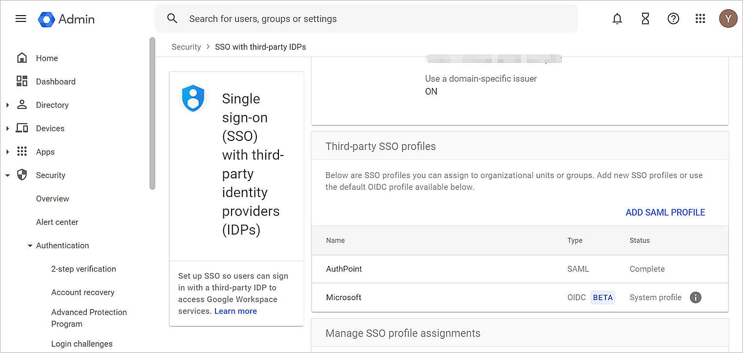 Google Workspace Integration with AuthPoint