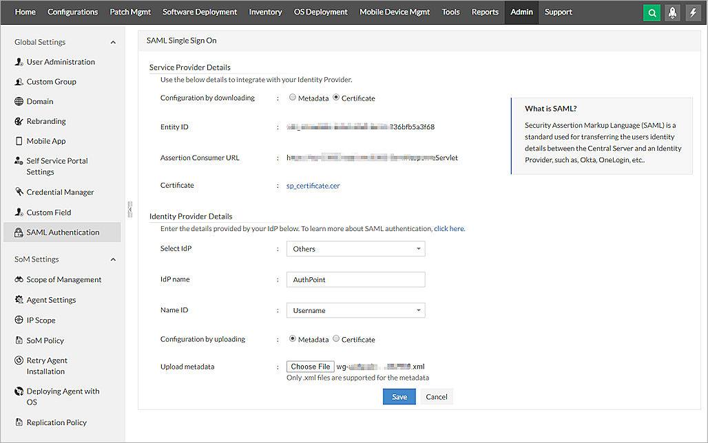 ManageEngine Desktop Central Integration with AuthPoint