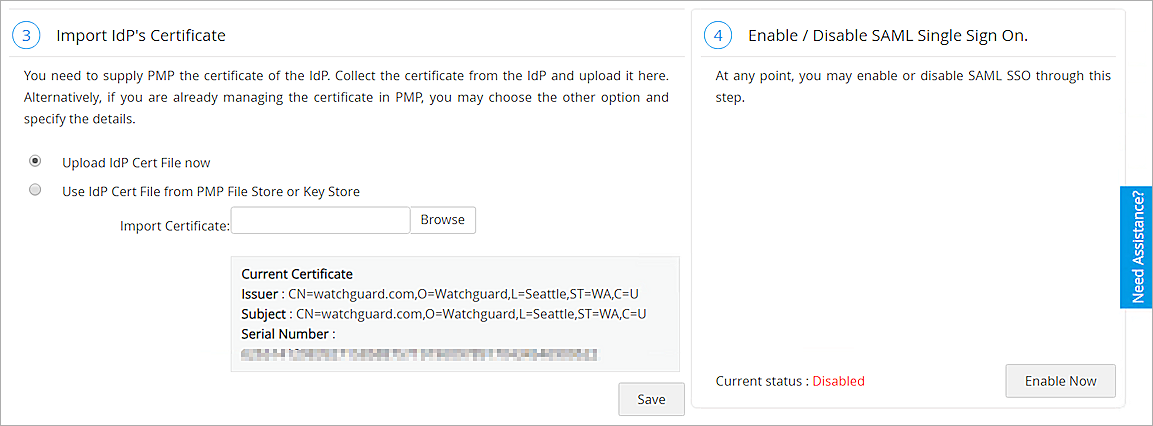 ManageEngine PMP Integration with AuthPoint