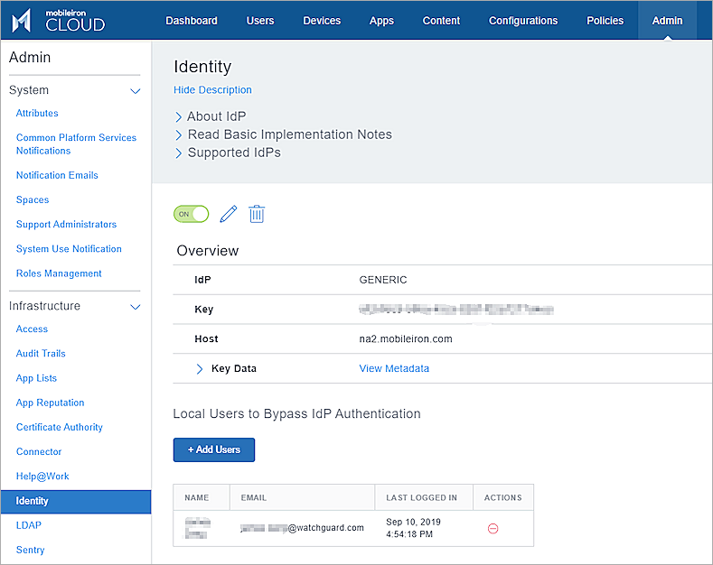 MobileIron Integration with AuthPoint