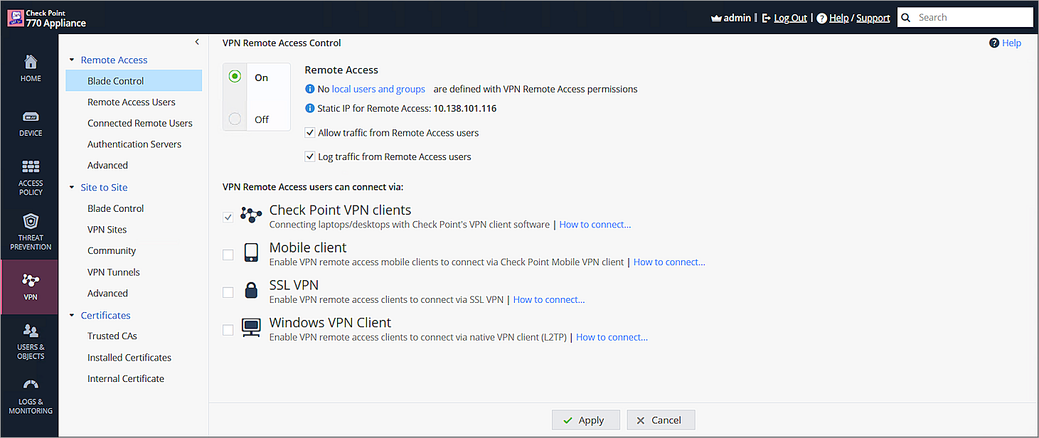 Check Point Appliance Integration with AuthPoint