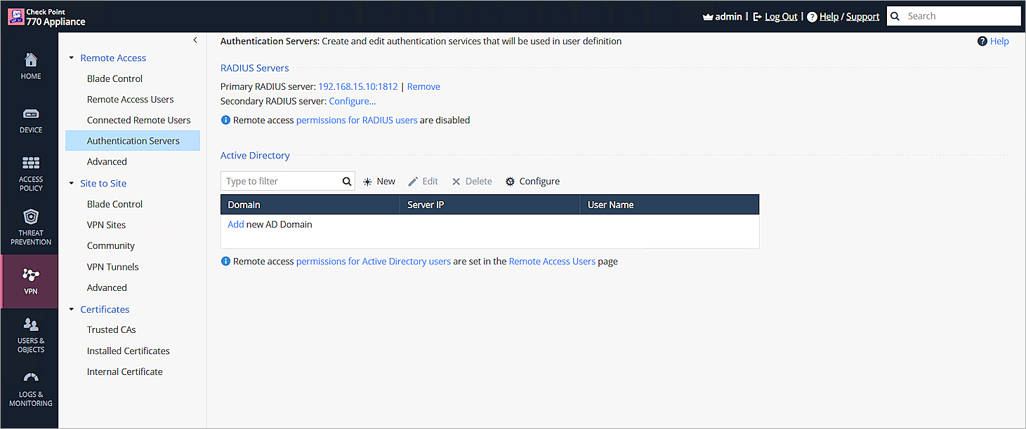 Check Point Appliance Integration with AuthPoint