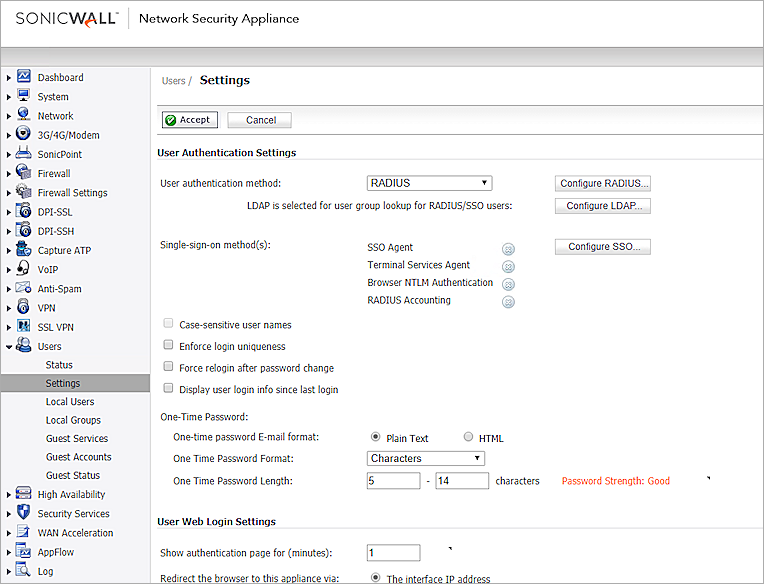 Dell SonicWall Network Security Appliance Integration with AuthPoint