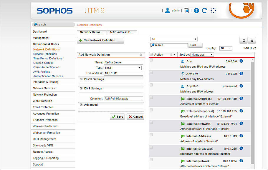 Sophos Integration with AuthPoint