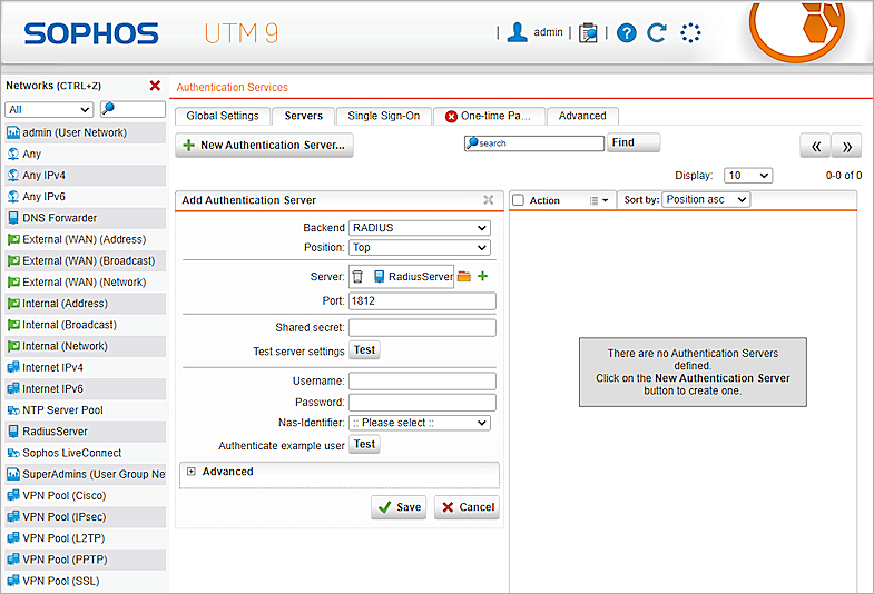 Sophos UTM Integration with AuthPoint