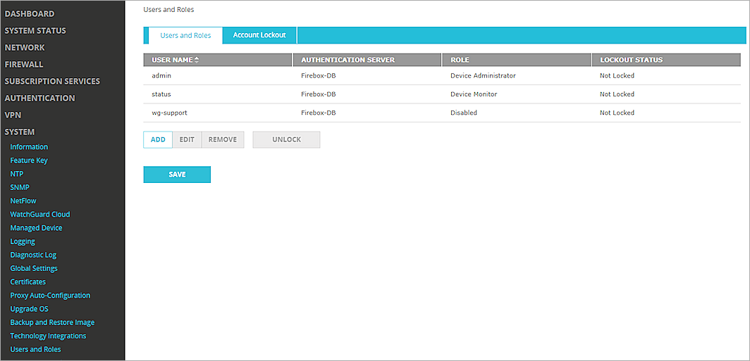 Firebox Web UI Integration with Azure AD Users