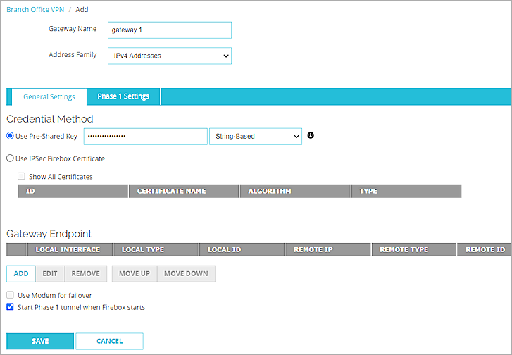 Cisco ASA and Firebox Branch Office VPN Integration Guide