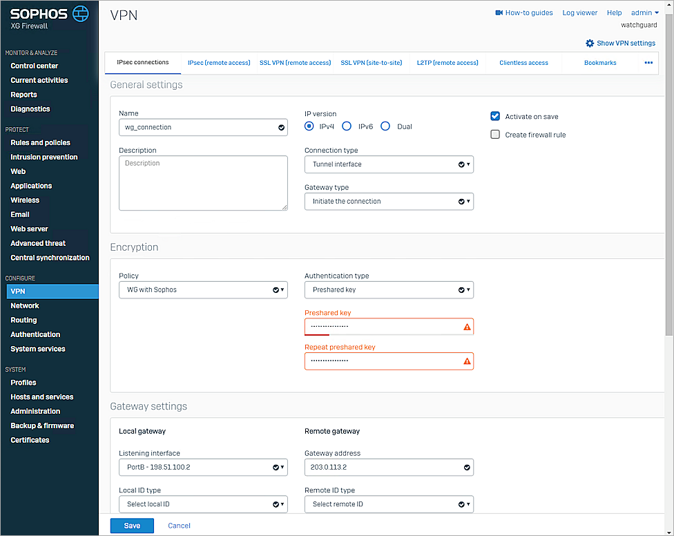Sophos XG Firewall BOVPN Virtual Interface Integration Guide