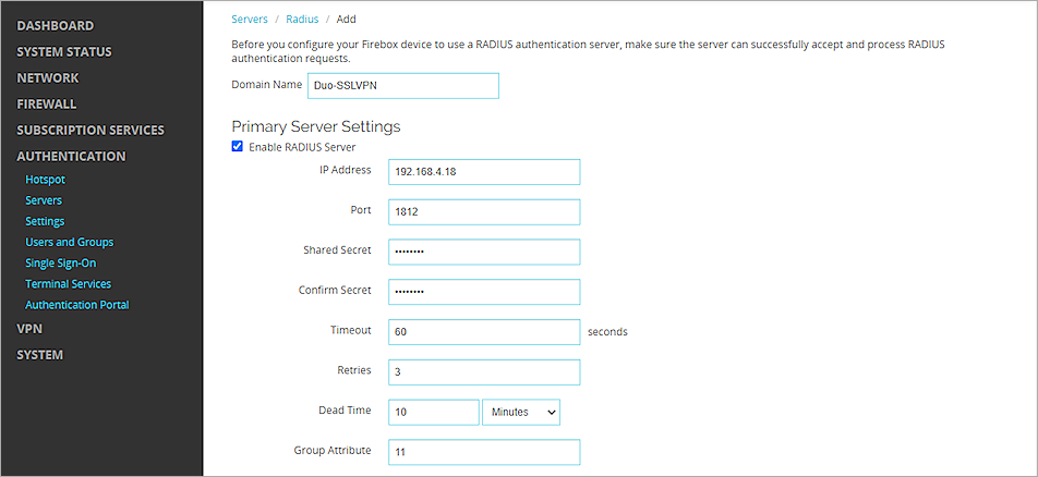 Duo Security RADIUS Authentication Integration Guide