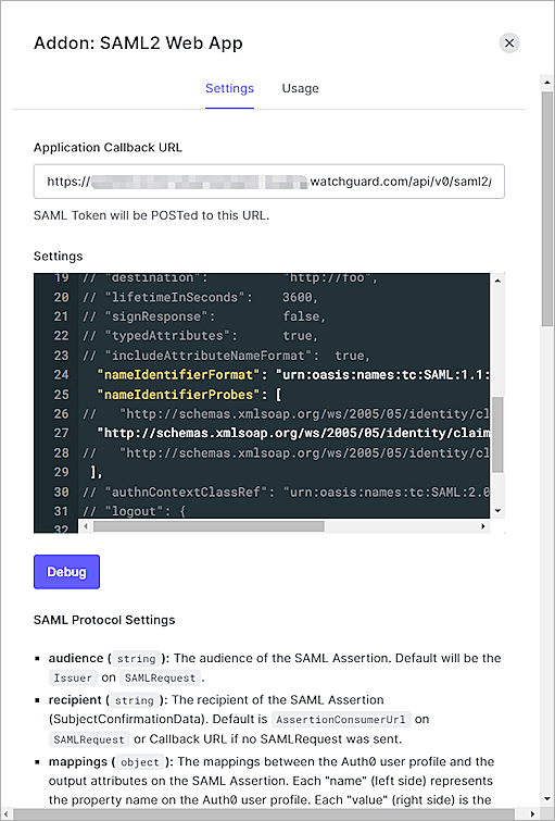 WatchGuard Account SSO Integration with Auth0