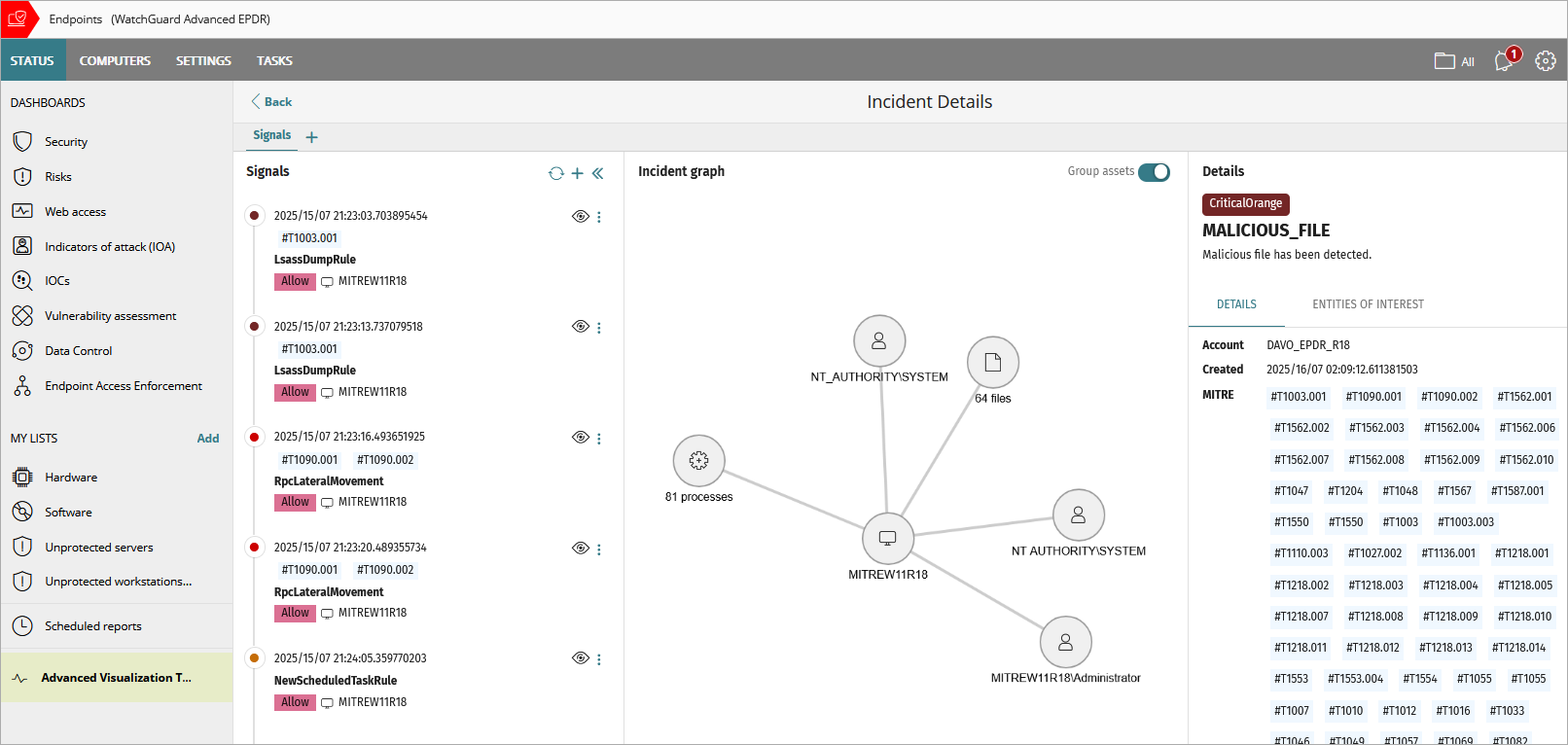 Review Incident Details in Endpoint Security