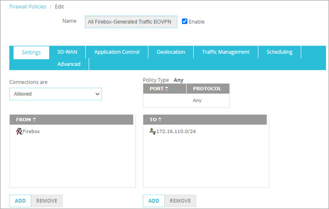 Configuration Examples for Control of Firebox-Generated Traffic