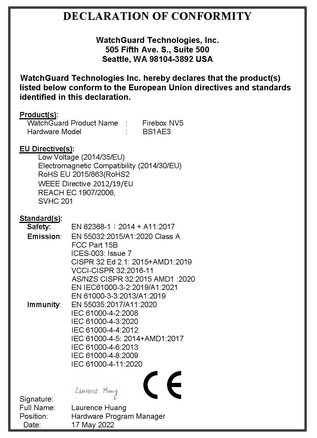 Firebox NV5 Hardware Guide