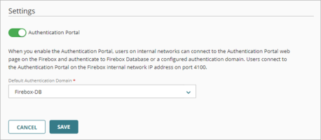Enable the Authentication Portal on the Firebox