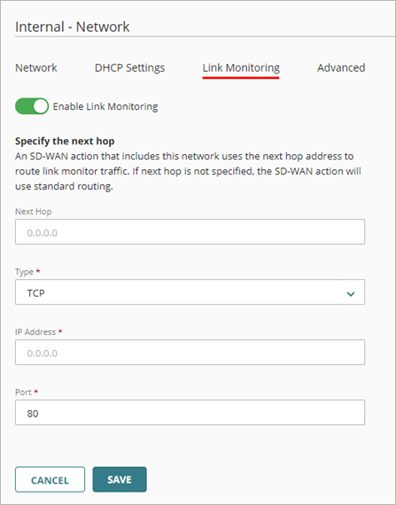 Configure Firebox Network Link Monitoring