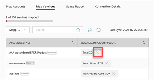 Map PSA Tool Services and WatchGuard Cloud Products