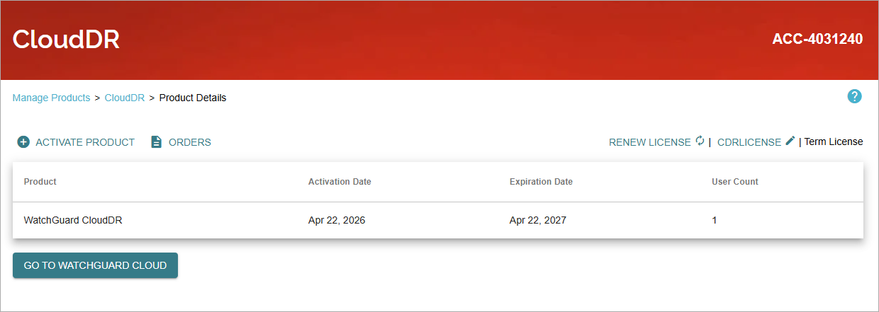 Manage Devices and Licenses at WatchGuard.com