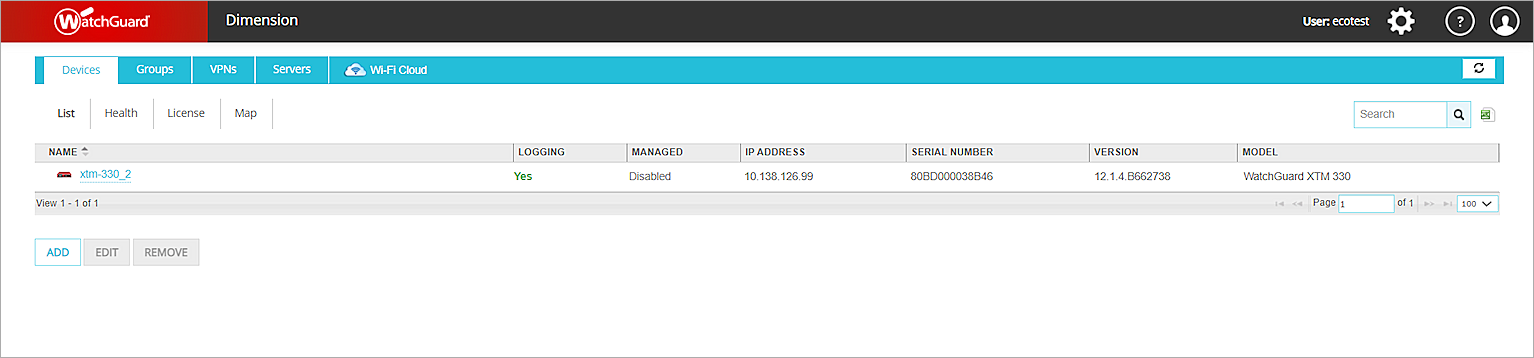 WatchGuard Dimension On-Premise System Integration with AuthPoint