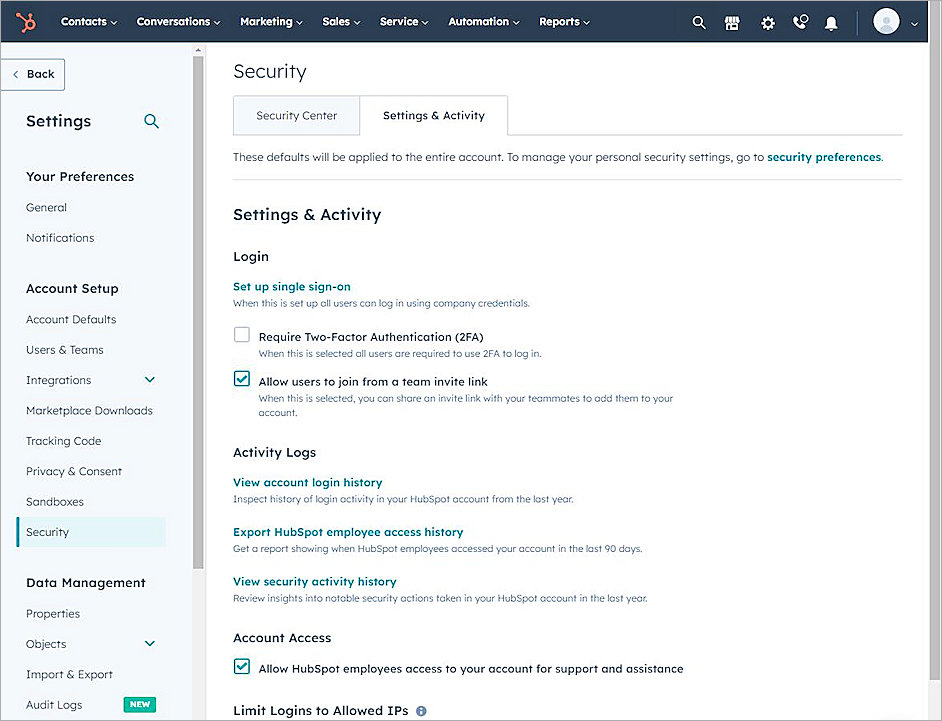 HubSpot Integration with AuthPoint