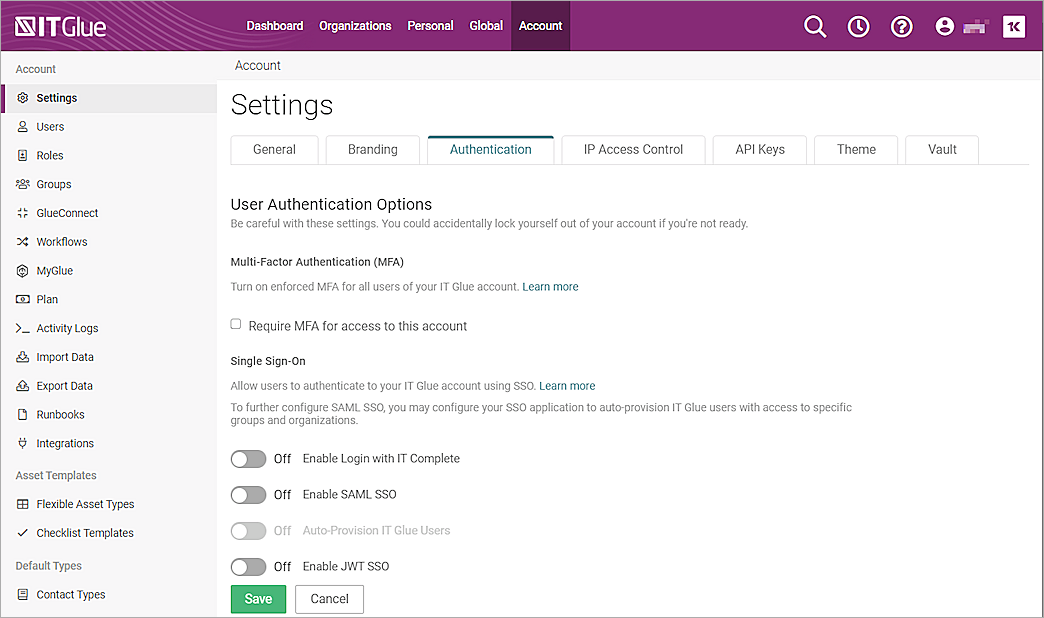 IT Glue Integration with AuthPoint