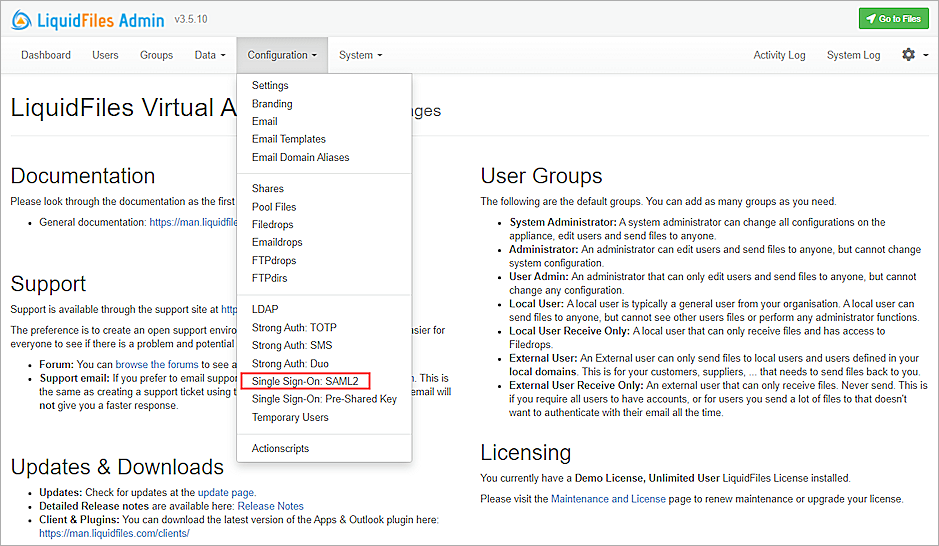 LiquidFiles Integration with AuthPoint