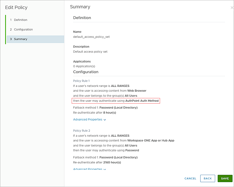 VMware Workspace One Access Integration with AuthPoint