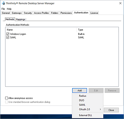 Cybele Thinfinity Remote Desktop SAML Integration with AuthPoint