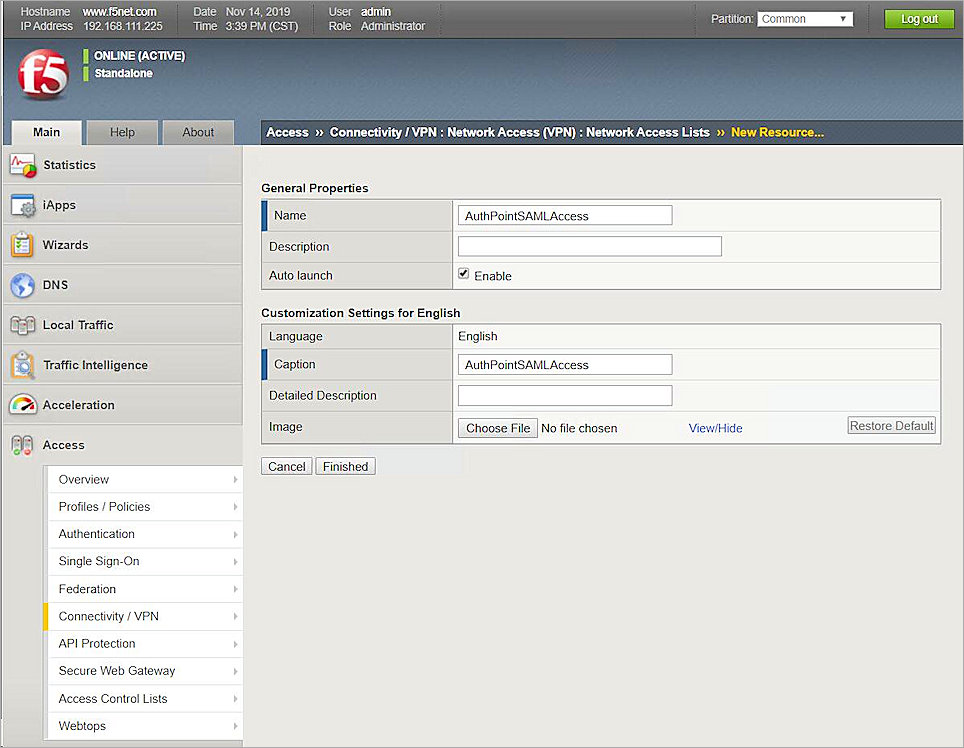 F5 BIG-IP APM SAML Integration with AuthPoint