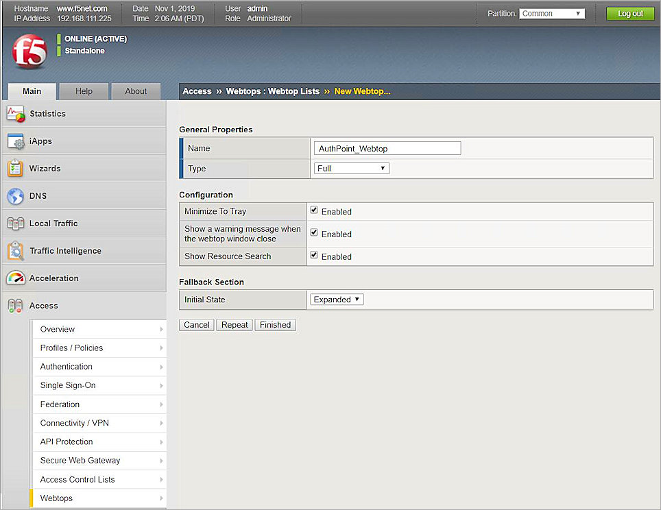 F5 BIG-IP APM RADIUS Integration with AuthPoint