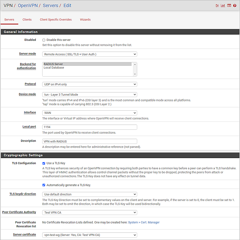 pfSense OpenVPN Integration with AuthPoint