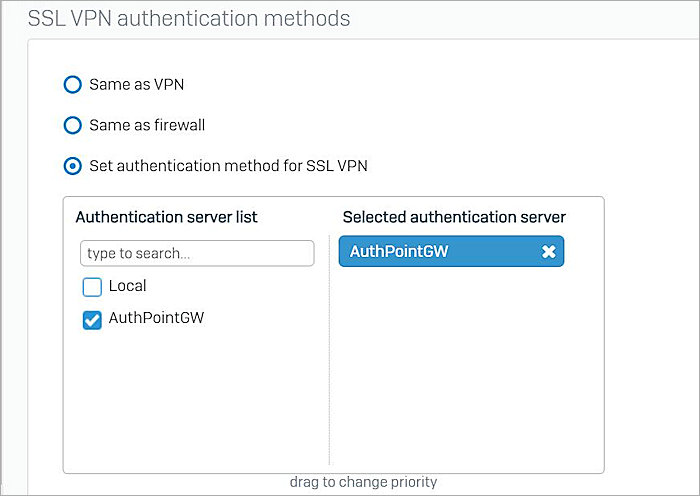 Sophos Firewall SSL VPN Integration with AuthPoint