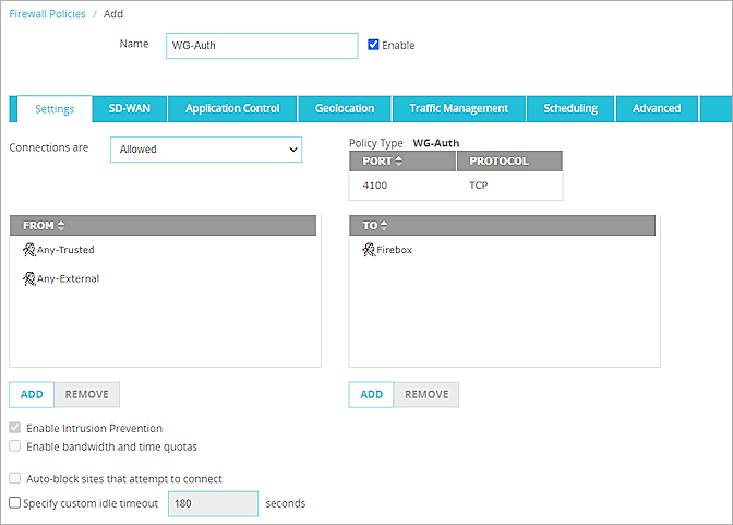 Firebox Authentication Portal Integration with Azure AD Users