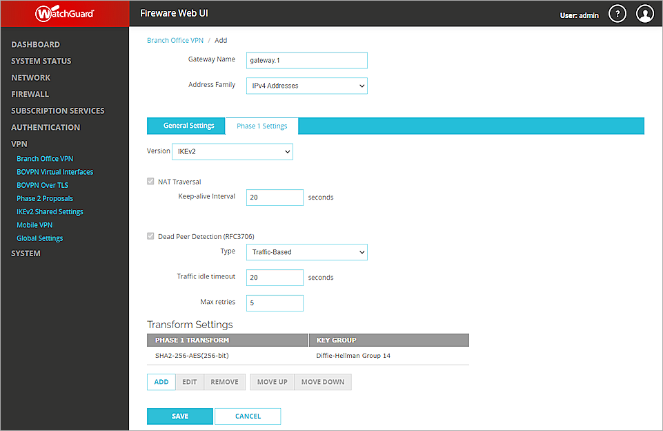 Cisco ISR and WatchGuard Firebox Branch Office VPN Integration Guide