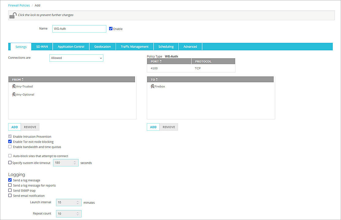 Firebox Authentication Portal Integration with Duo and AuthPoint