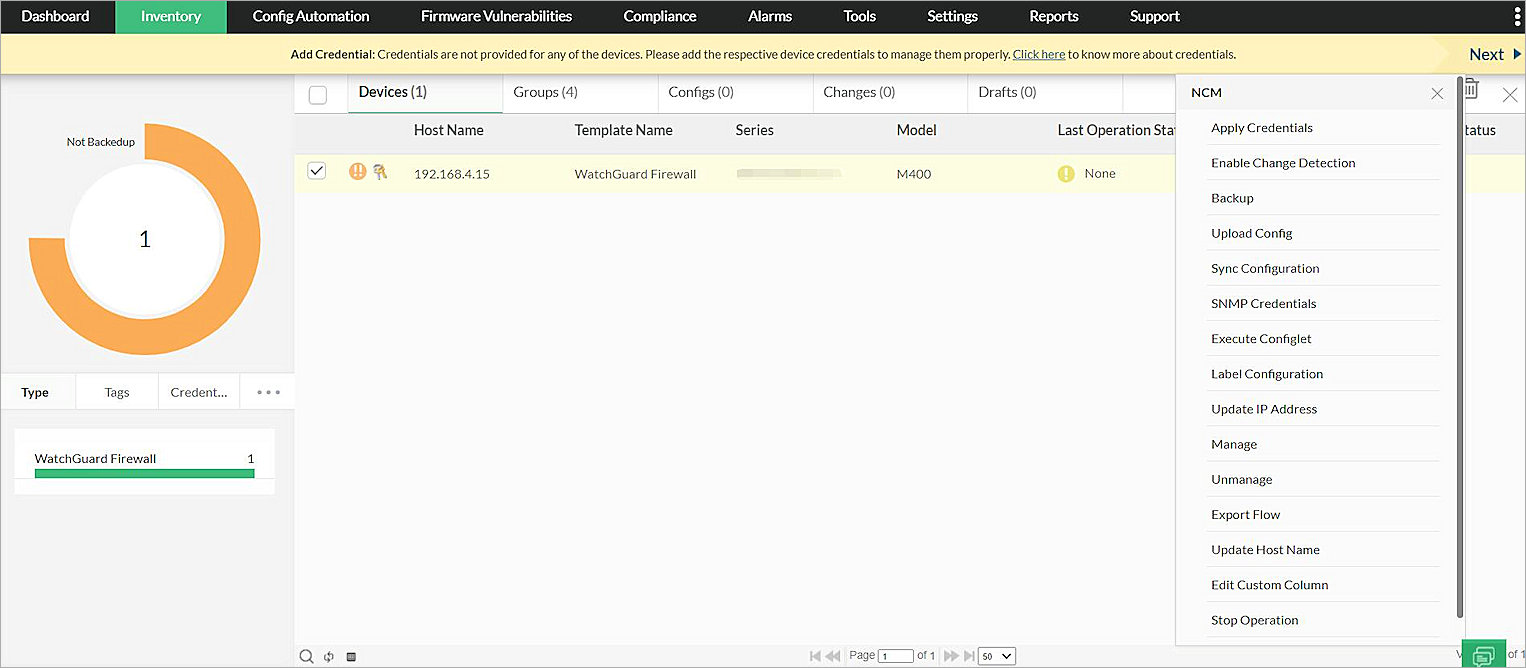ManageEngine Network Configuration Manager Integration Guide