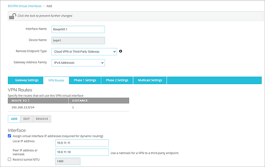 Sophos XG Firewall BOVPN Virtual Interface Integration Guide