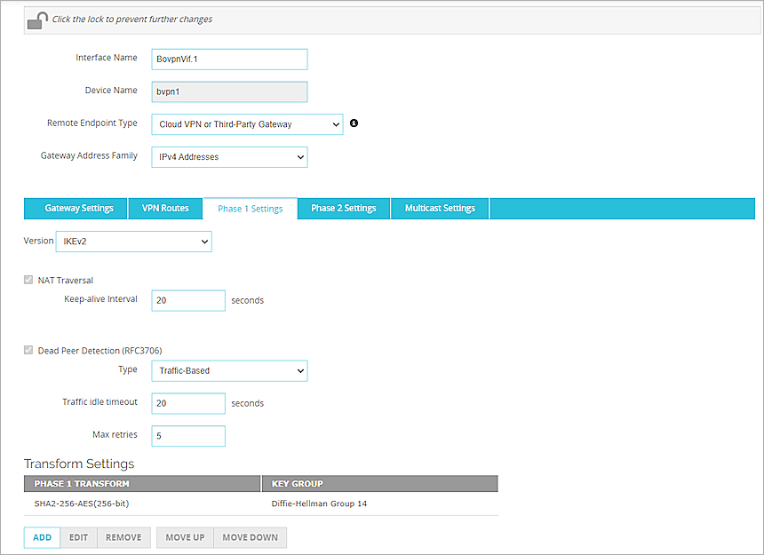 Sophos XG Firewall BOVPN Virtual Interface Integration Guide