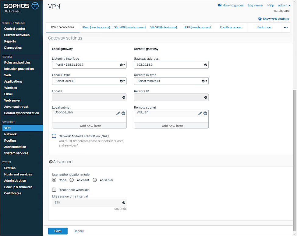 Sophos XG Firewall and Firebox Branch Office VPN Integration Guide