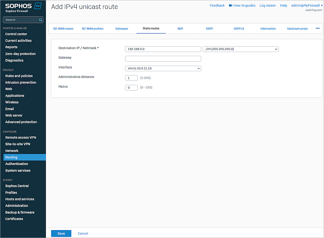 Sophos XG Firewall BOVPN Virtual Interface Integration Guide