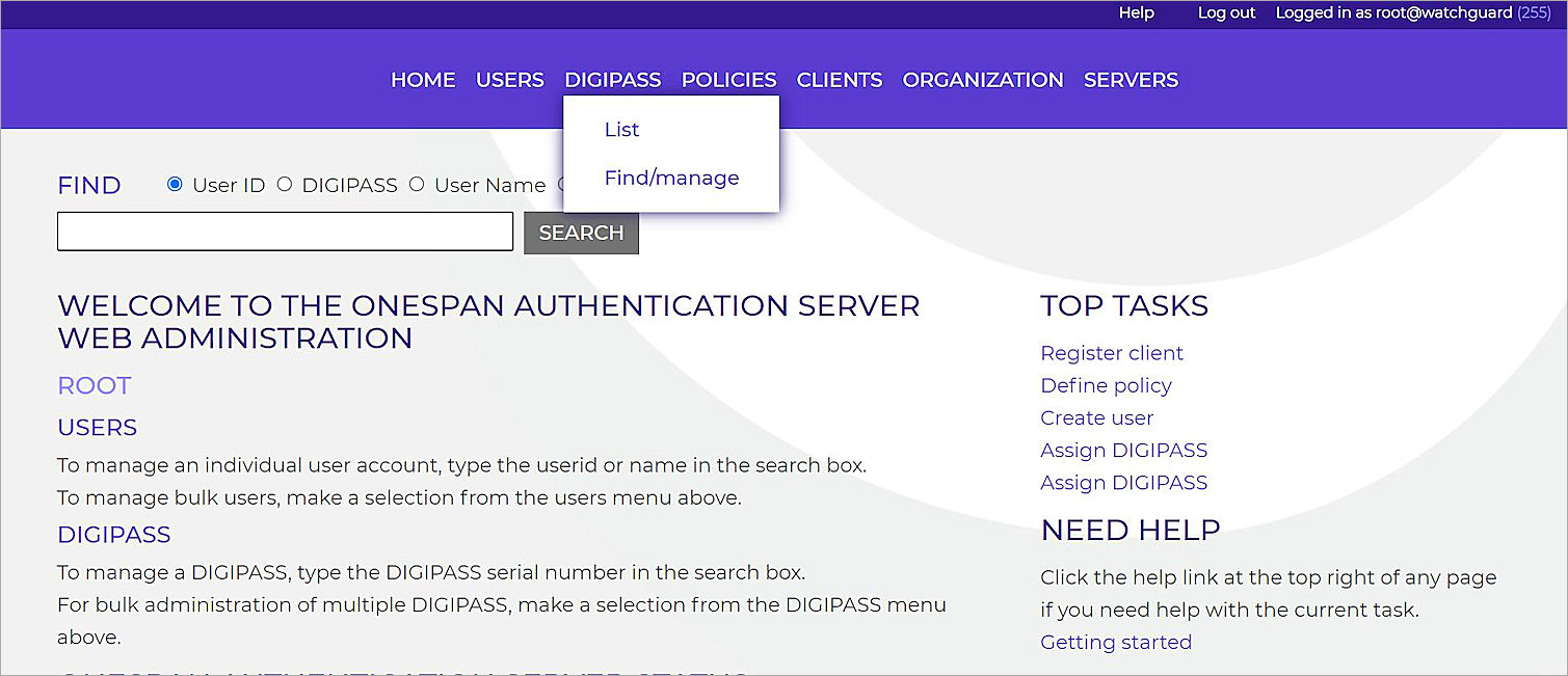 OneSpan Authentication Server Integration Guide