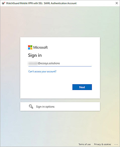 Microsoft Entra ID SAML Authentication with Firebox Mobile VPN with SSL ...
