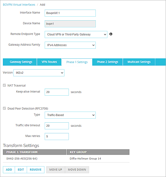 Oracle Bare Metal and Firebox BOVPN Virtual Interface Integration Guide