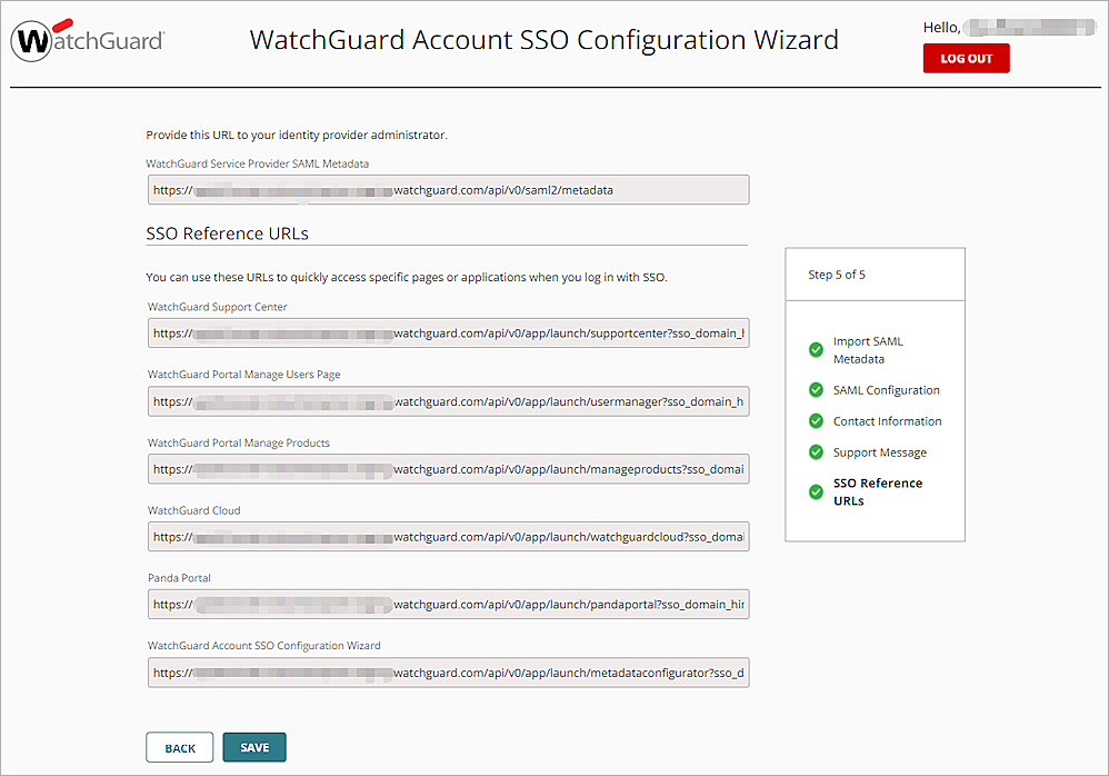 WatchGuard Account SSO Integration with Azure Active Directory