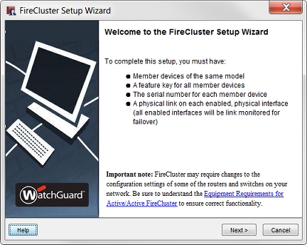 Usar el Asistente de Configuración de FireCluster