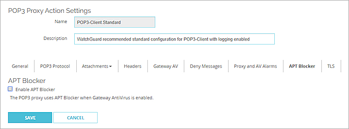 Proxy POP3: APT Blocker